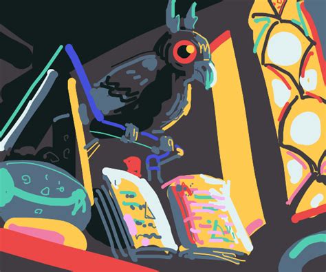 An Alchemic Study With A Cute Deer Crow Drawception