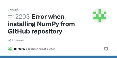 Error When Installing Numpy From Github Repository · Issue 12203