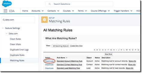 Disable Matching Rules