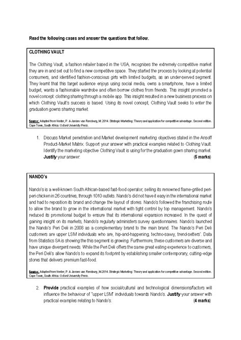 chapter 1 2 and 3 practice questions memo read the following cases