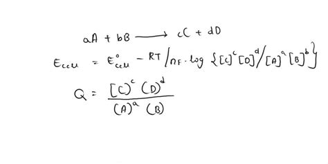SOLVED A In The Nernst Equation What Is The Numerical Value Of The Reaction Quotient Q