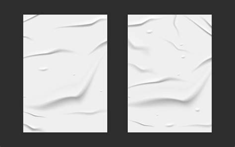 구겨진 포스터 심하게 접착 효과 무료 벡터