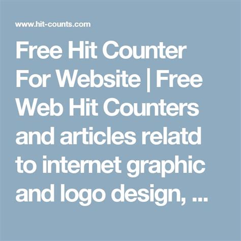 Free Hit Counter For Website Free Web Hit Counters And Articles Relatd To Internet Graphic And