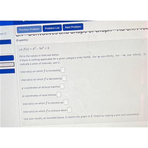 Solved Previous Problem5 ﻿pointslet Fxx3 5x22fill In
