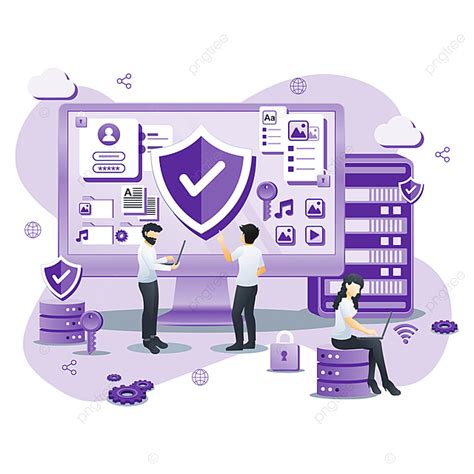 Flat Landing Page Vector Art Png Modern Flat Design Concept Of Cyber