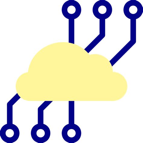 Cloud Computing Detailed Mixed Lineal Color Icon