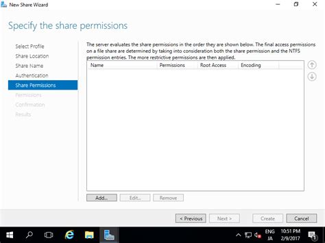 windows server 2016 configure nfs shared folder server world