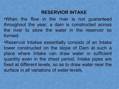 Intake Structures Introduction Ppt
