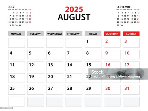 Template Kalender 2025 Agustus 2025 Tahun Template Perencana Perencana