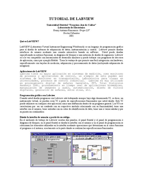 Tutorial Labview Español Pdf Programa De Computadora Programación