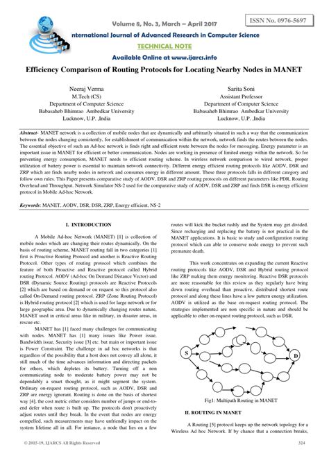 Pdf Efficiency Comparison Of Routing Protocols For Locating Nearby Nodes In Manet