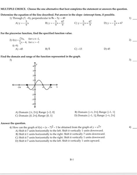 Solved Multiple Choice Choose The One Alternative That Best