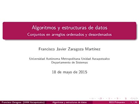 Pdf Algoritmos Y Estructuras De Datosacademicos Azc Uam Mx Franz Aed 2015p Conjunto Pdf