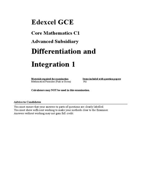 p1 differentiation and integration pdf integral applied mathematics