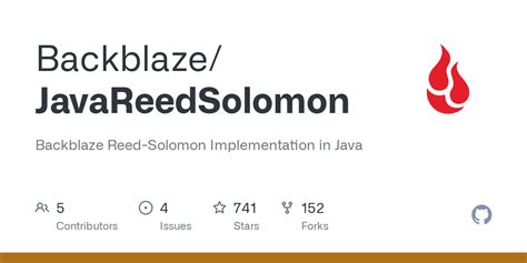 GitHub Backblaze JavaReedSolomon Backblaze Reed Solomon Implementation In Java