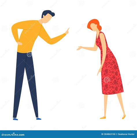 Man And Woman Arguing Or Debating Both Pointing Fingers Showing