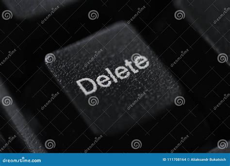 Closeup Of A Black Keyboard Delete Button Stock Photo Image Of Computer Electronic