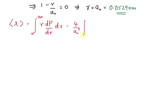 Solved Show That The Most Probable Value Of R For The Ground State Of Hydrogen Is The Bohr