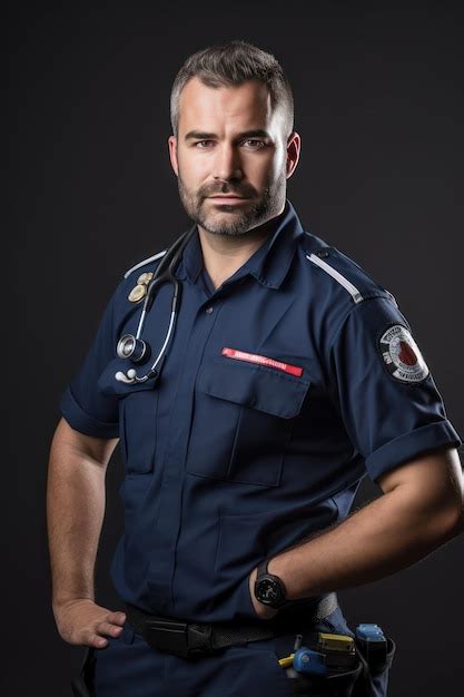 Premium Photo A Portrait Of A Paramedic Isolated On White Background Ar 23 V 52 Job Id