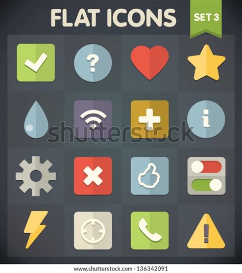 Universal Flat Icons Web Mobile Applications Stock Vector Royalty Free