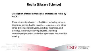 Increasing Discoverability Access And Circulation Of Objects Equipment And Realia In
