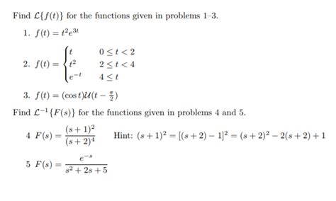 Solved Find For The Functions Given In Problems 1 3 1
