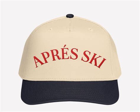 Embroidered Apres Ski 5 Panel Cap Embroidery Vintage Style Baseball