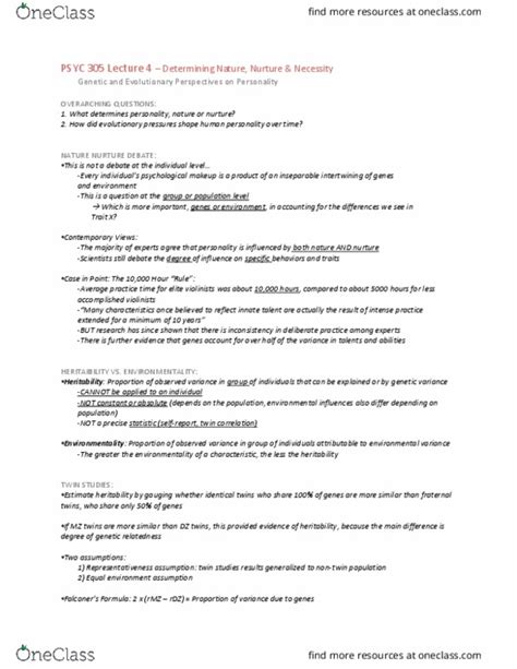 psyc 305 final exam guide comprehensive notes for the exam 89 pages oneclass