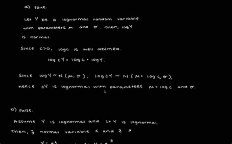 SOLVED Let Y Be A Lognormal Random Variable See Example E For Its Definition And Let C Be A