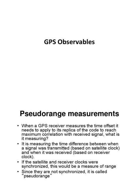 Gps Observables Pdf Global Positioning System Transmitter