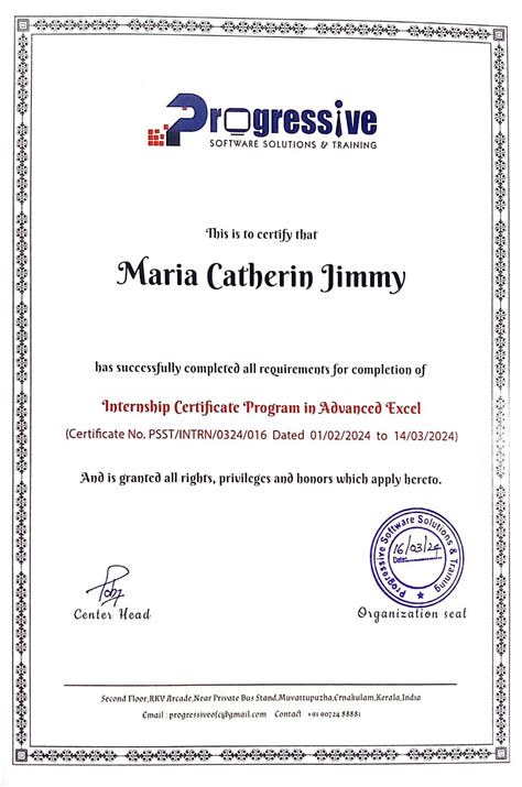 Advancedexcel Datadriven Excelcertification Careergrowth… Maria Catherin Jimmy