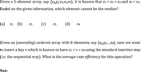 solved given a 5 element array say {x1 x2 x3 x4 x5} it is