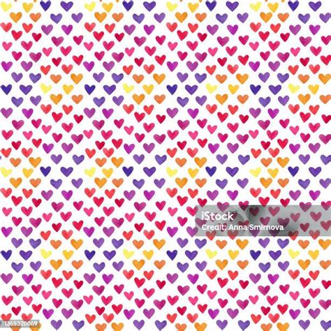 여러 가지 색상의 하트의 매끄러운 패턴은 그라데이션 효과를 만듭니다 0명에 대한 스톡 벡터 아트 및 기타 이미지 0명 곡선 귀여운 Istock