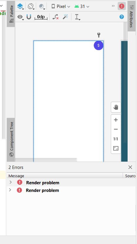 Java Error In My XML Template In Android Studio Which Make Render Preview Not Be Appear