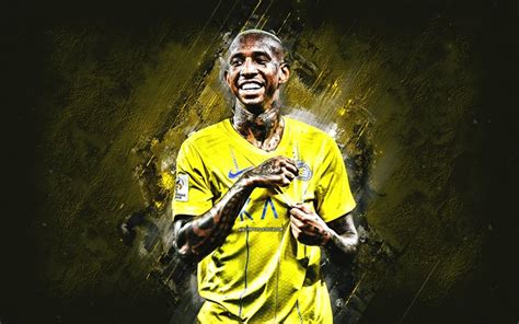 다운로드 탈리스카 Al Nassr Fc 브라질 축구 선수 Anderson Souza Conceicao 노란 돌 배경 앤더슨 탈리스카 축구 바탕 화면 무료 데스크톱