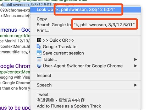 how do i put the selected text link in my chrome extension s page