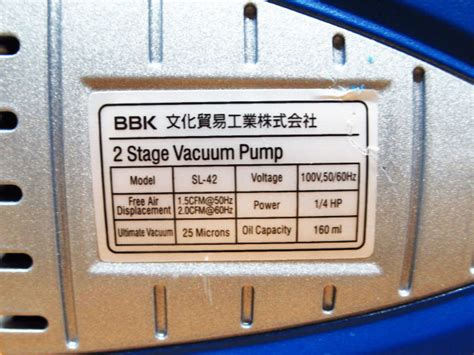 Bbk 文化貿易工業 超小型オイルロータリー式 真空 ポンプ Sl 42 通電確認済 現状品 収納ケース付属 管理6b0515b F4 ポンプ ｜売買されたオークション情報、yahooの商品