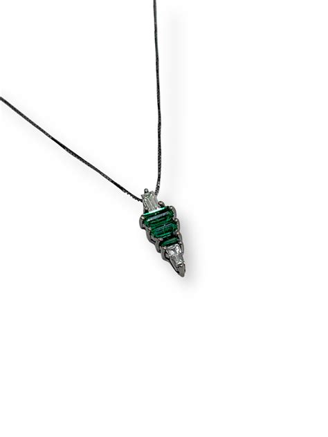 Pendulum Inspired Necklace 0 33 Cts Alpine Green