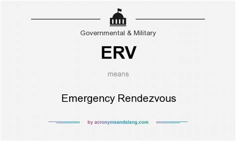 Erv Emergency Rendezvous In Government And Military By