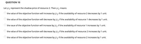 Question 1 Using C1 And C To Represent The Objective