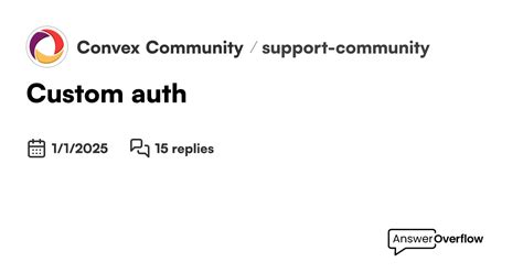 custom auth convex community