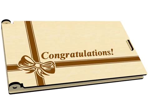 Деревяна коробка відкрита для грошей із фанери Подарункова коробка конверт для грошей Id