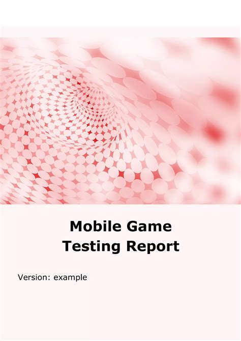 Mobile Game Testing Report Pdf