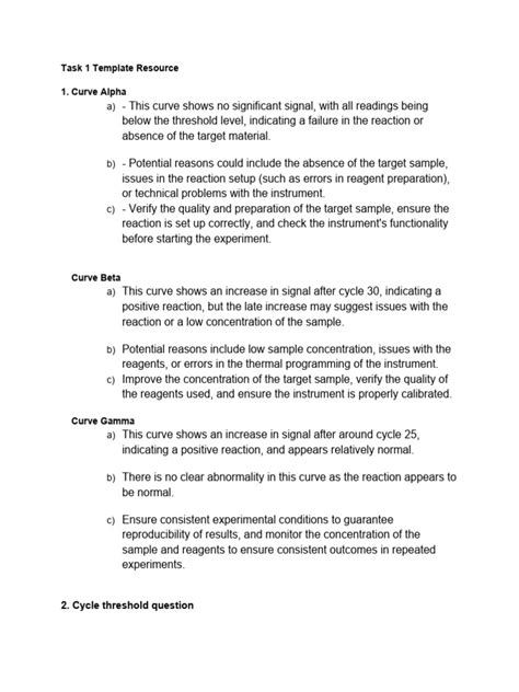 Task 1 Template Resource Pdf Sensitivity And Specificity Biology
