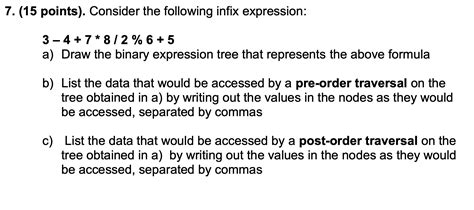 Solved 7 15 Points Consider The Following Infix