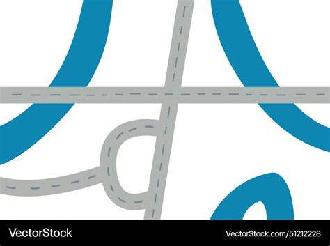 Empty Map With Roads And Rivers Royalty Free Vector Image
