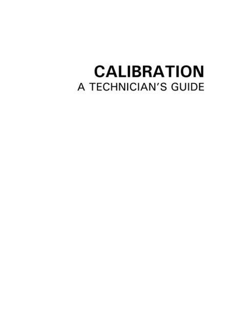 Calibration A Technicians Guide Pdf Norm Base