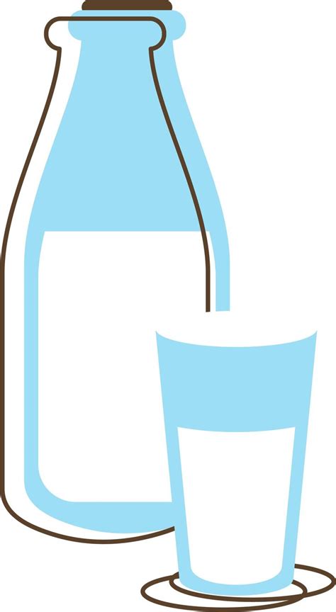Premium Vector Milk Bottle And Glass Of Milk In Line Art Sketch Style
