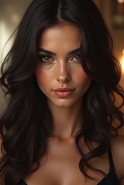Sexy Brunette Woman Seaart Ai