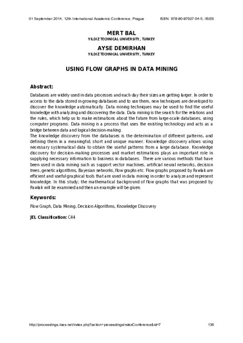 pdf using flow graphs in data mining mert bal